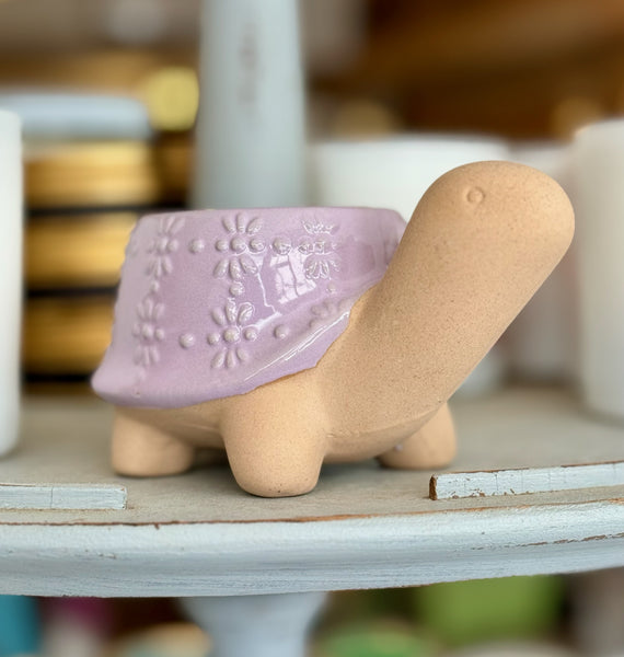 Lilac Small Turtle Planter – Poppins on Mackinac